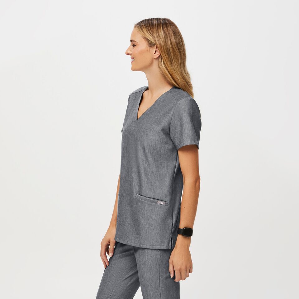 Women's Casma Three-Pocket Scrub Top™ - Graphite · FIGS