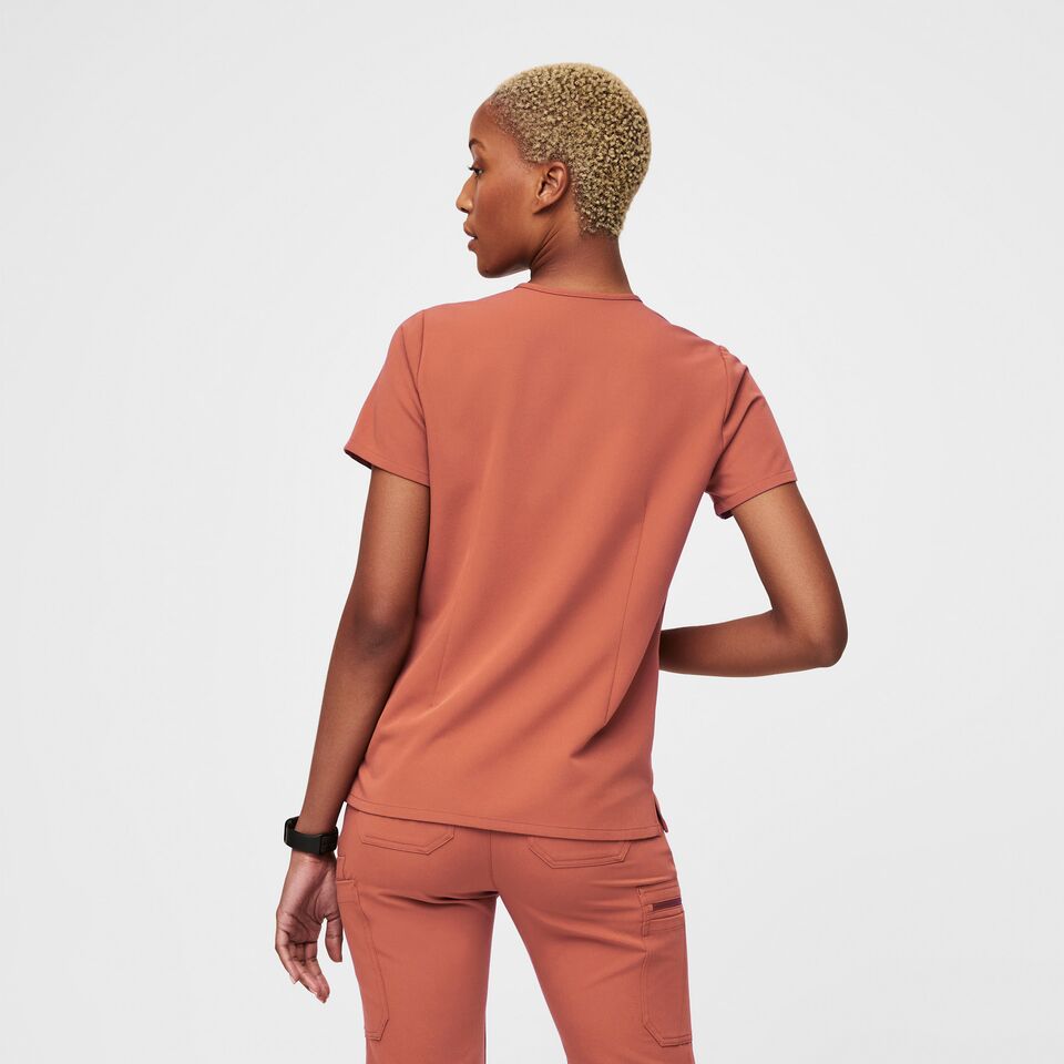 Women's Catarina One-Pocket Scrub Top™ - Terracotta · FIGS