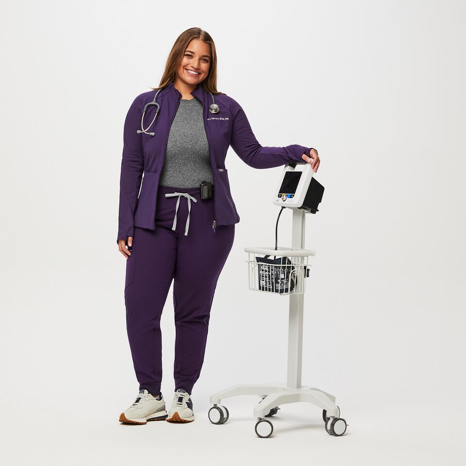 Women's ContourKnit Scrub Jacket™ - Purple Jam · FIGS