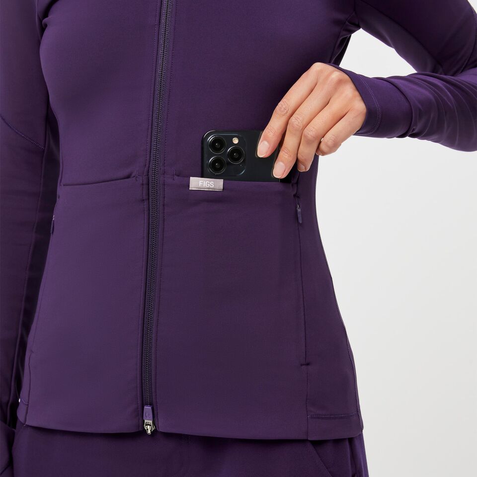 Women's ContourKnit Scrub Jacket™ - Purple Jam · FIGS