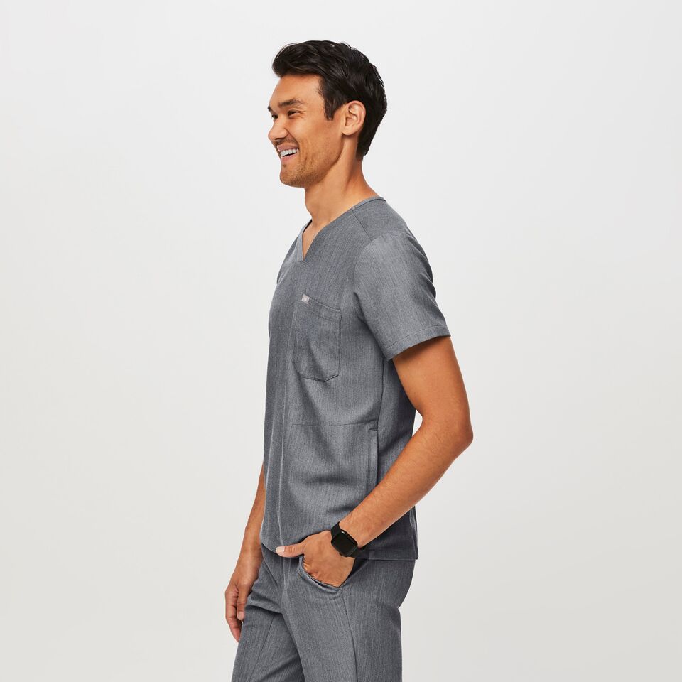 Men's Chisec Three-Pocket Scrub Top™ - Graphite · FIGS