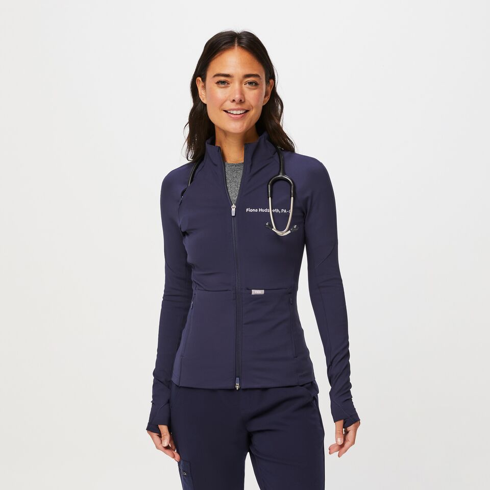 Women's ContourKnit Scrub Jacket™ - Navy · FIGS