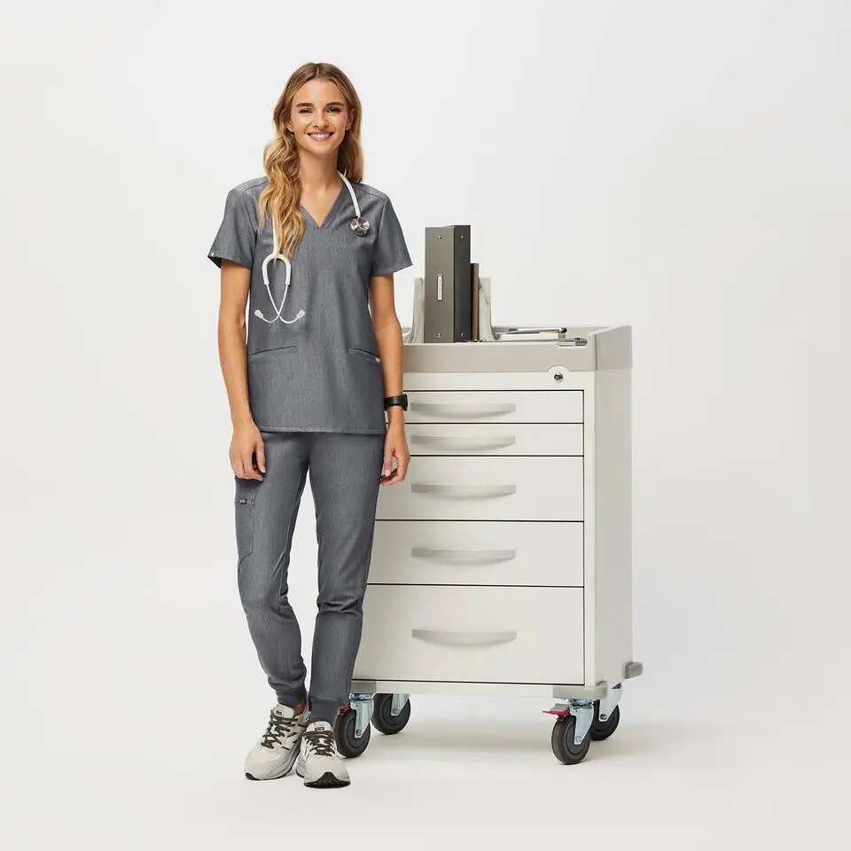 Women's Casma Three-Pocket Scrub Top™ - Graphite · FIGS
