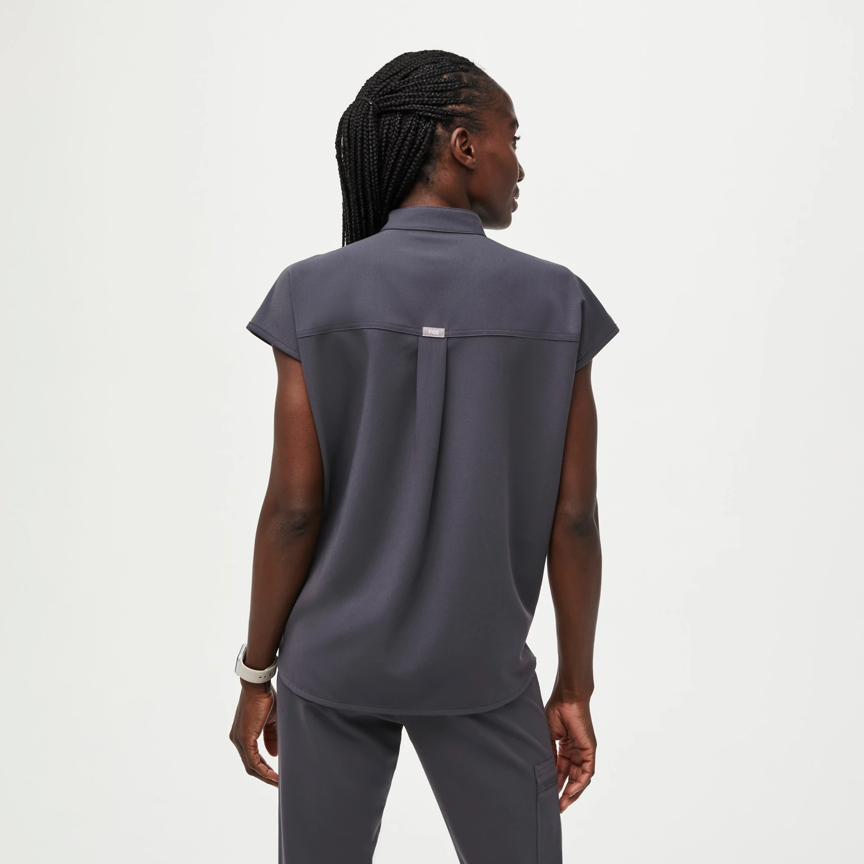 Women's Rafaela Oversized Scrub Top™ - Charcoal · FIGS