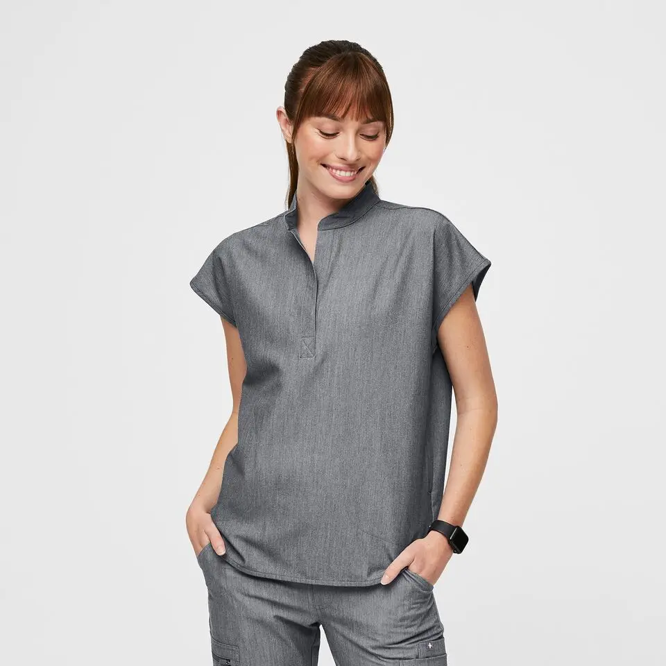 Women's Rafaela Oversized Scrub Top™ - Graphite · FIGS