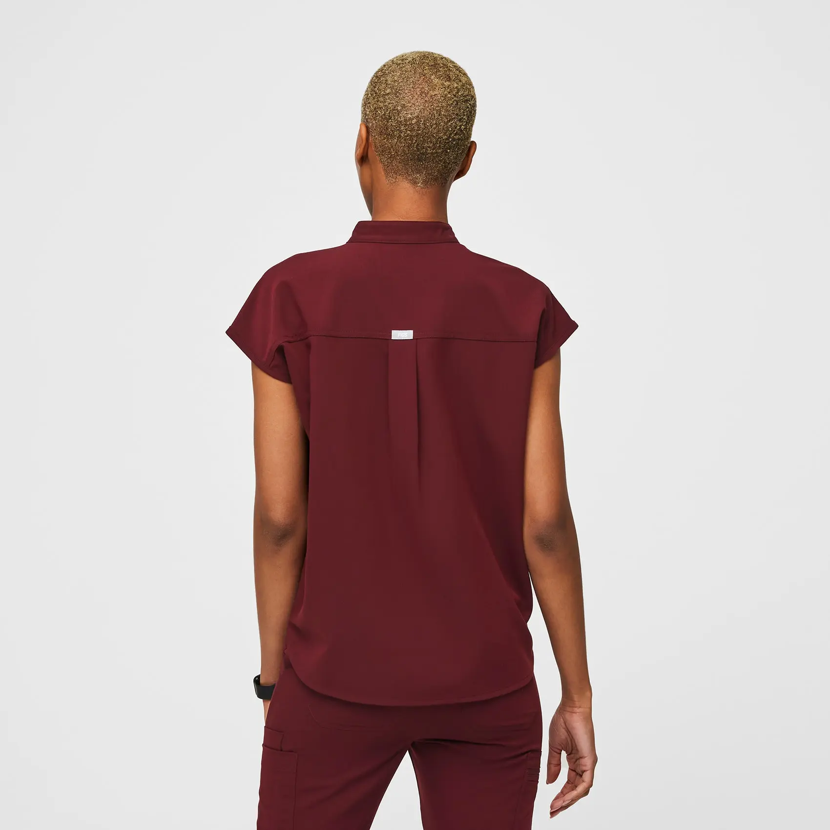 Women's Rafaela Oversized Scrub Top™ - Burgundy · FIGS