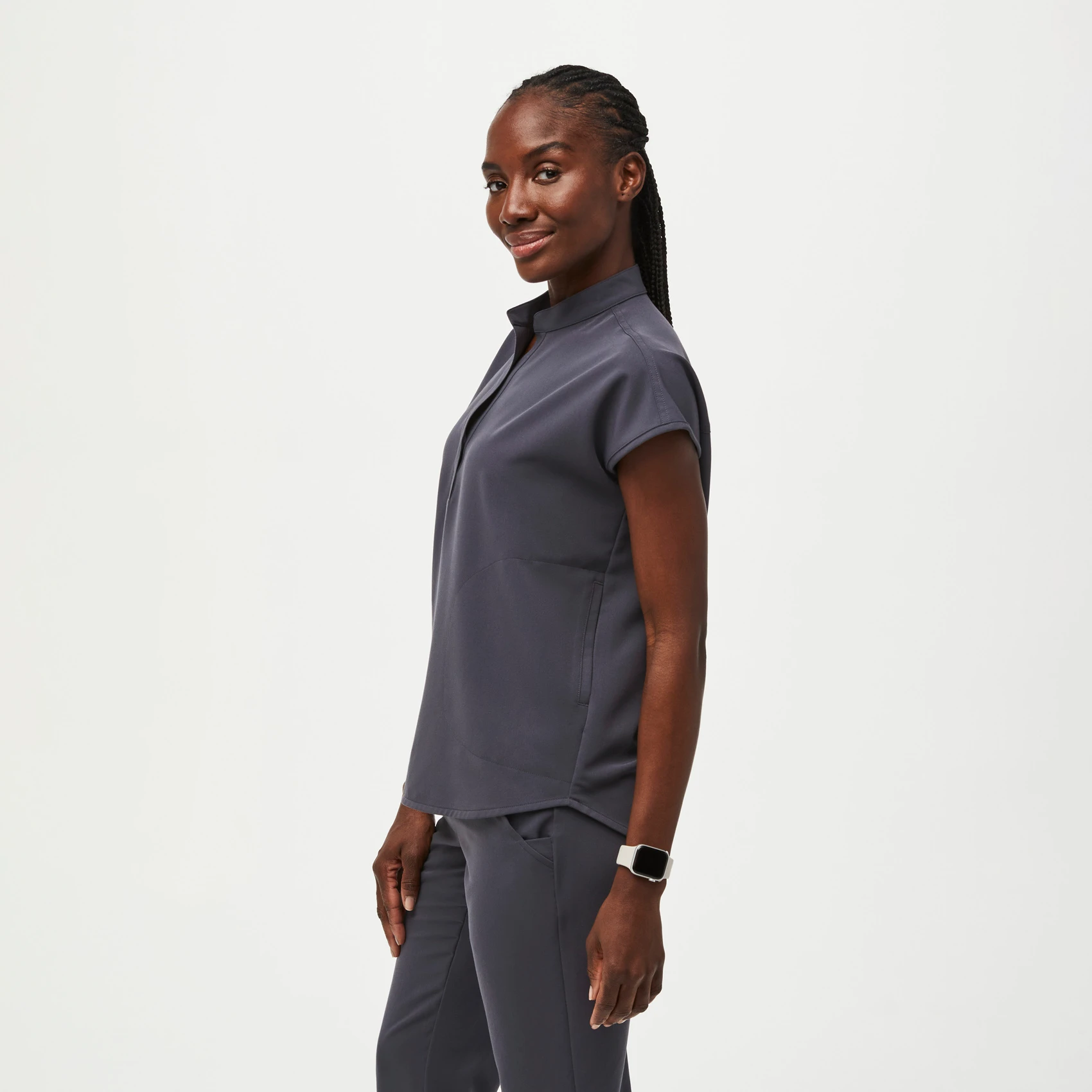 Women's Rafaela Oversized Scrub Top™ - Charcoal · FIGS