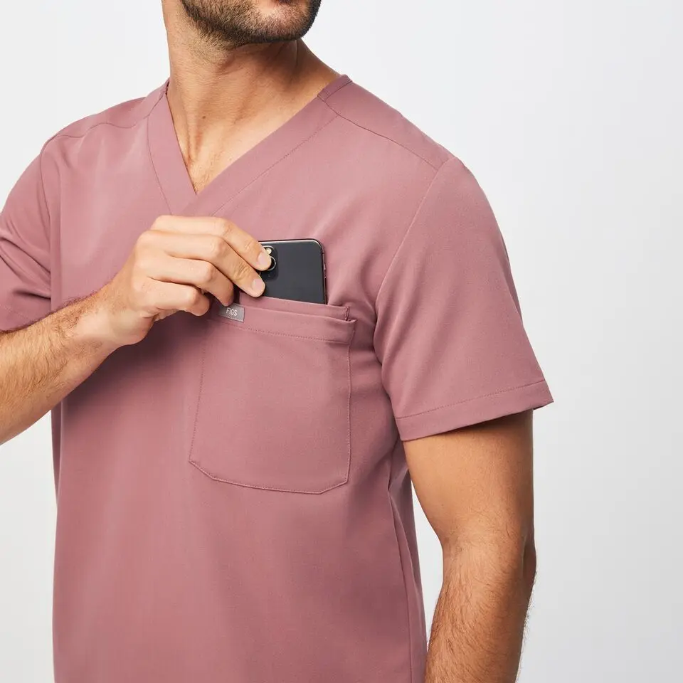 Men's Leon™ Three-Pocket Scrub Top - Mauve · FIGS