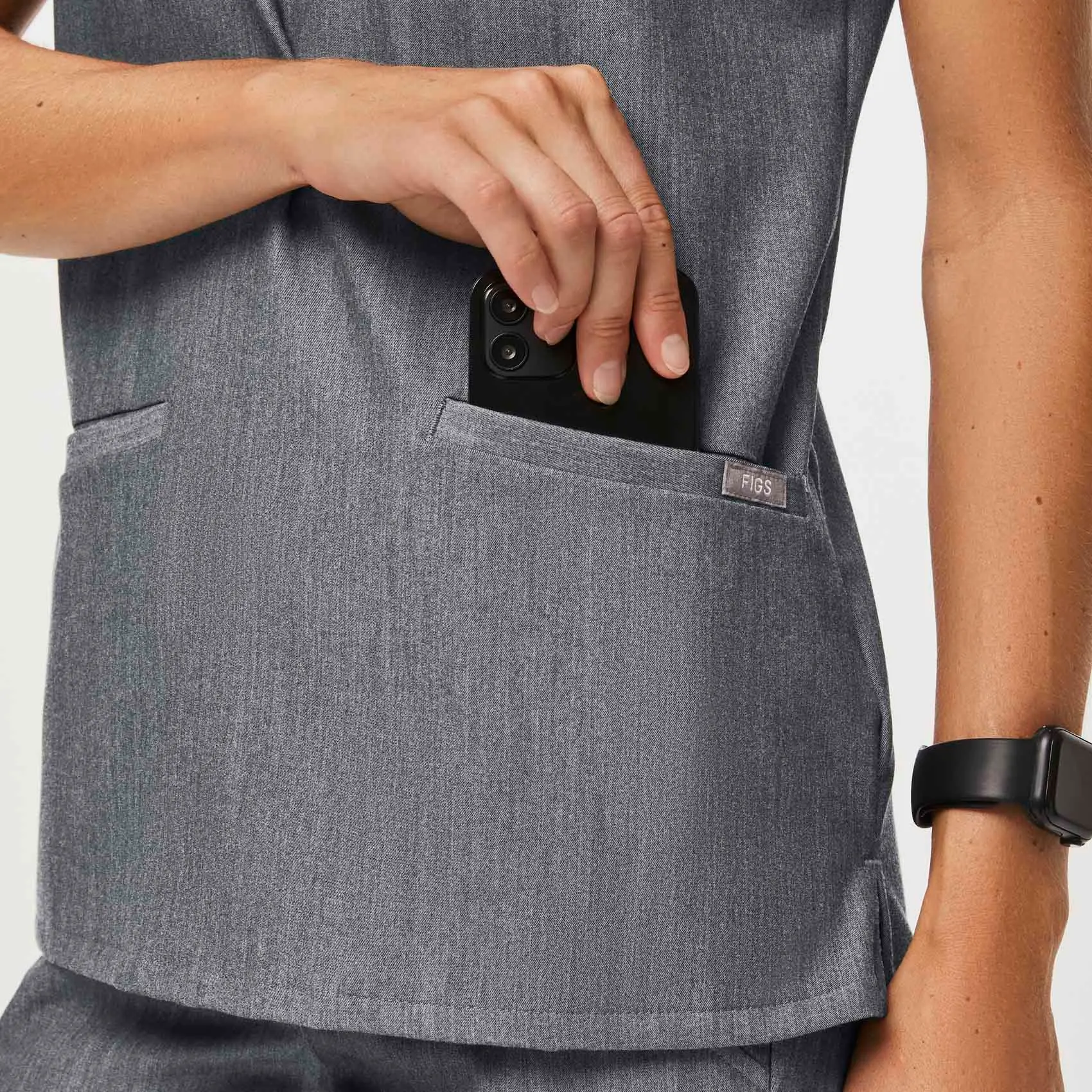 Women's Casma Three-Pocket Scrub Top™ - Graphite · FIGS