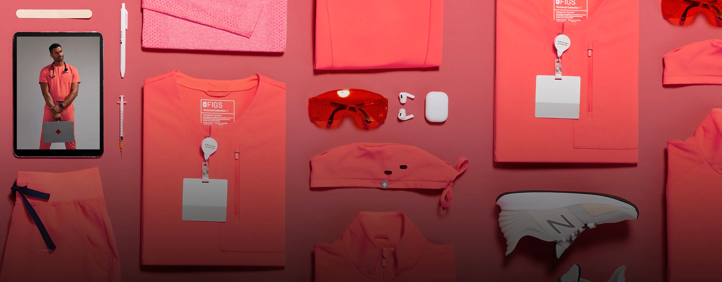 Men's Fiery Coral Scrubs · FIGS