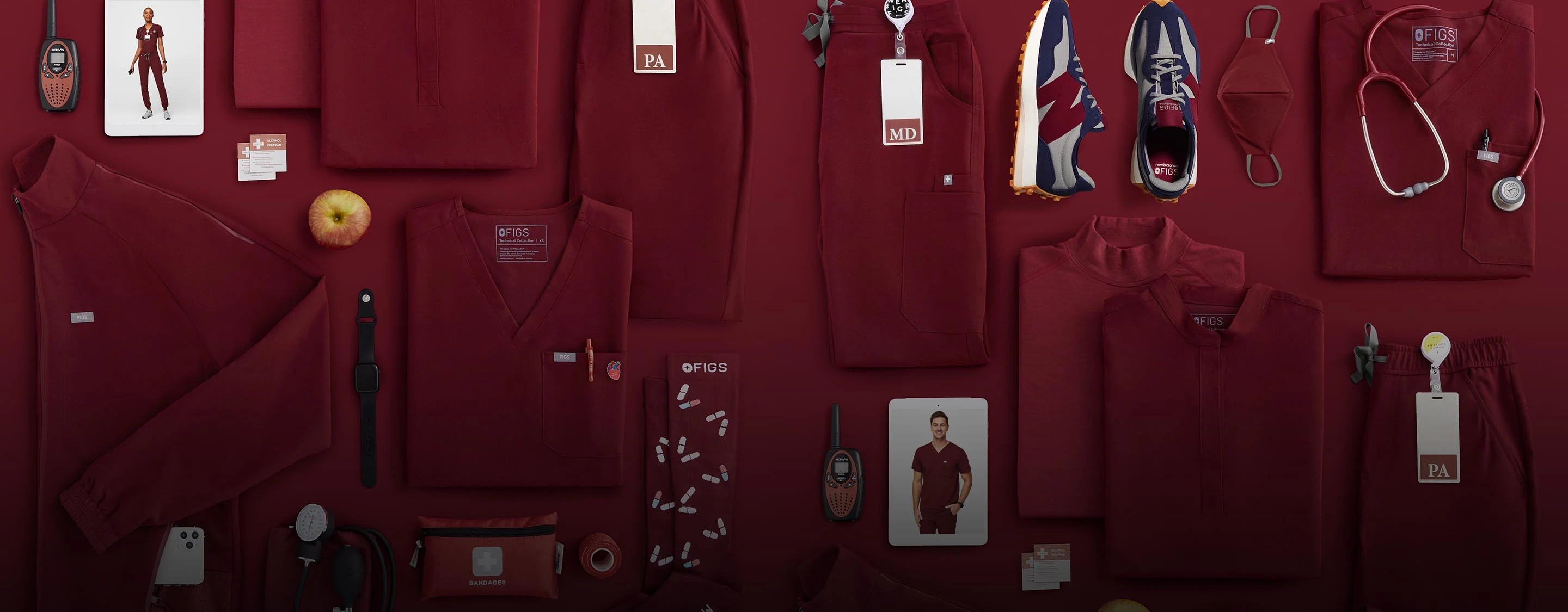 Men's Burgundy Scrubs | FIGS
