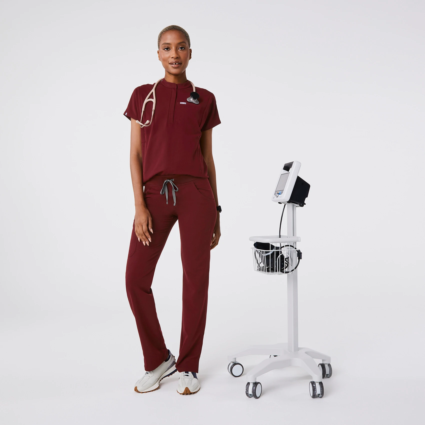 Women's Montex Classic Scrub Top - Burgundy · FIGS