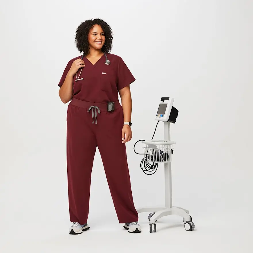Women’s High Waisted Livingston Scrub Pants™ - Burgundy · FIGS