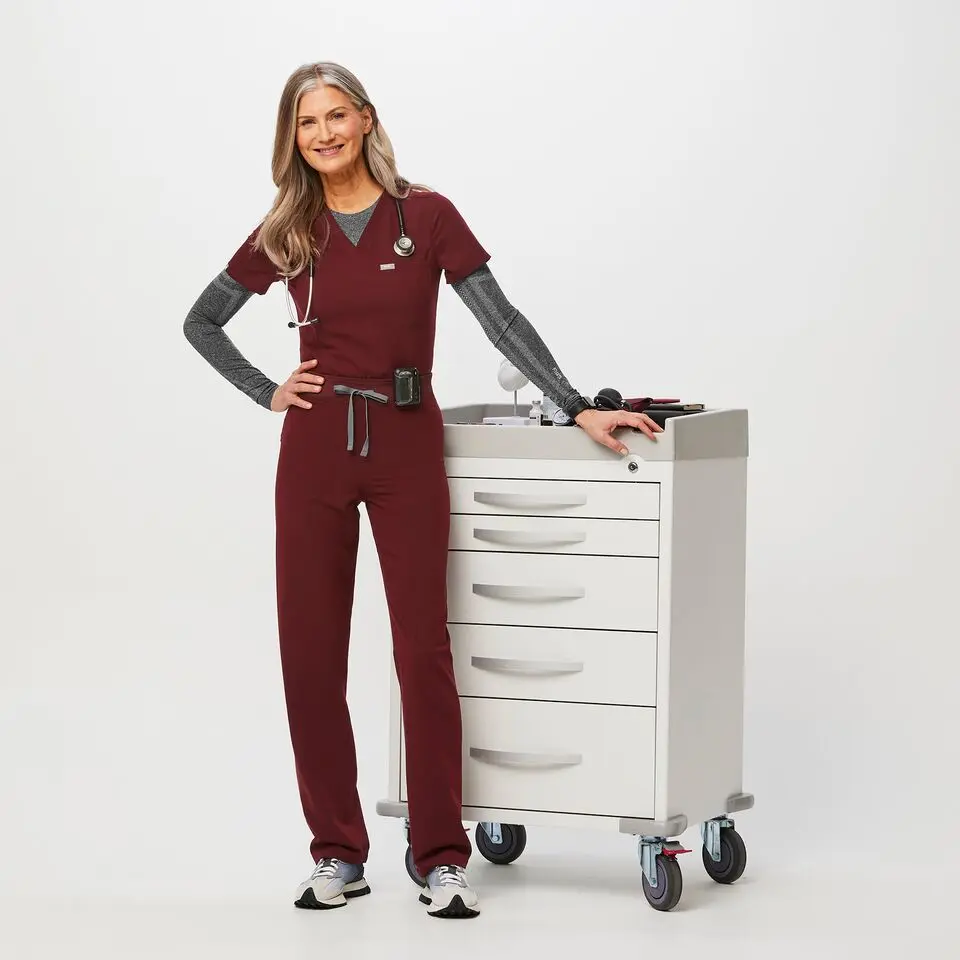Women’s High Waisted Livingston Scrub Pants™ - Burgundy · FIGS