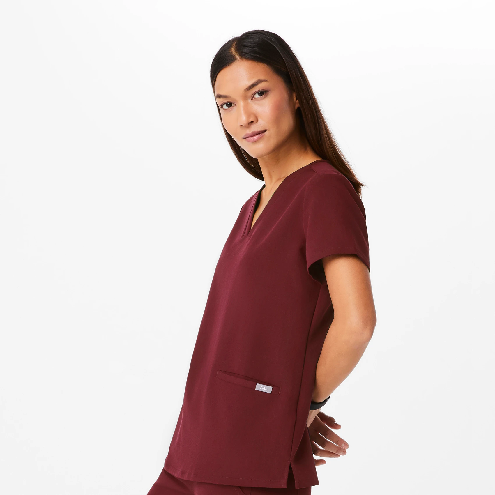 Women's Casma Scrub Top™ - Burgundy · FIGS