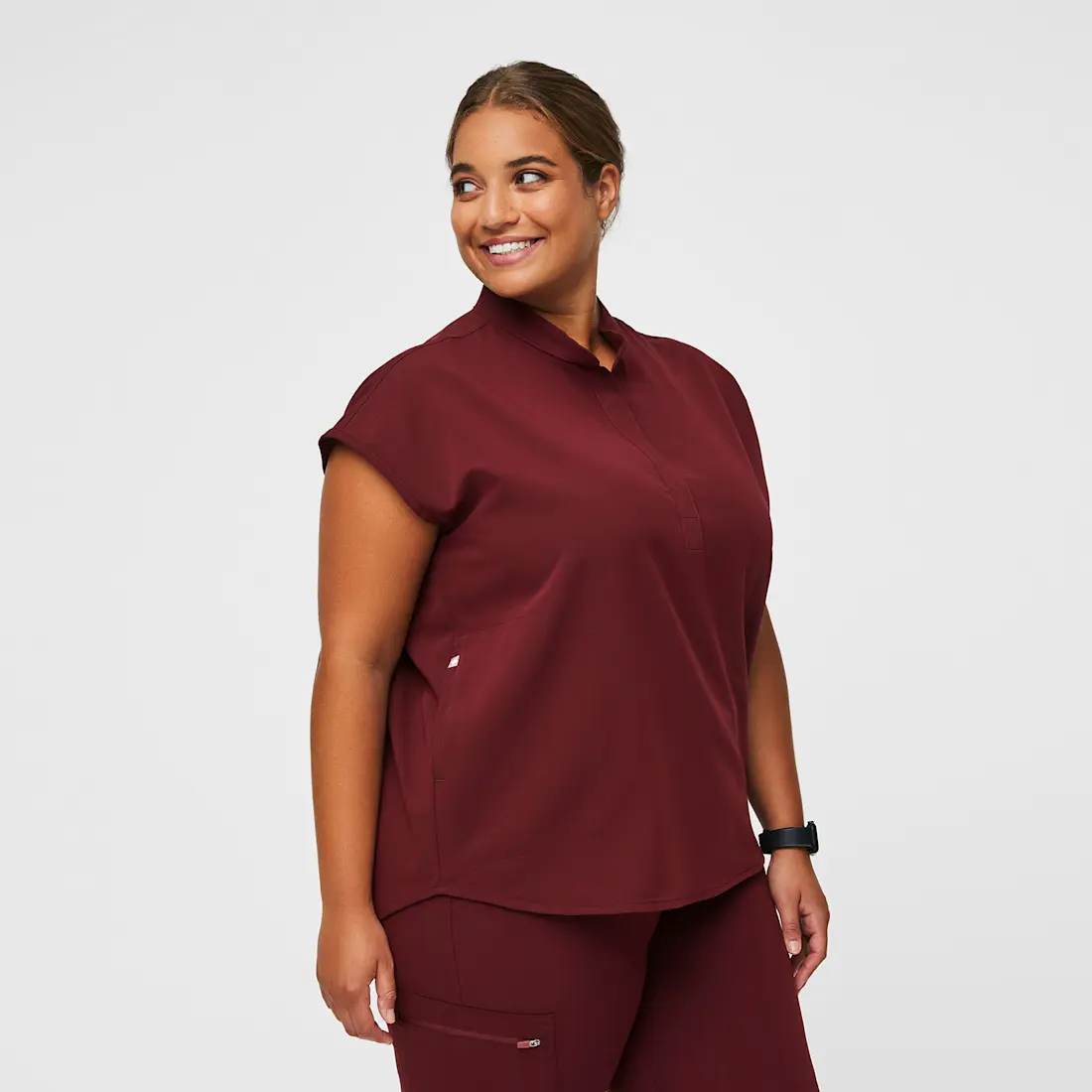 Women's Rafaela Oversized Scrub Top™ - Burgundy · FIGS