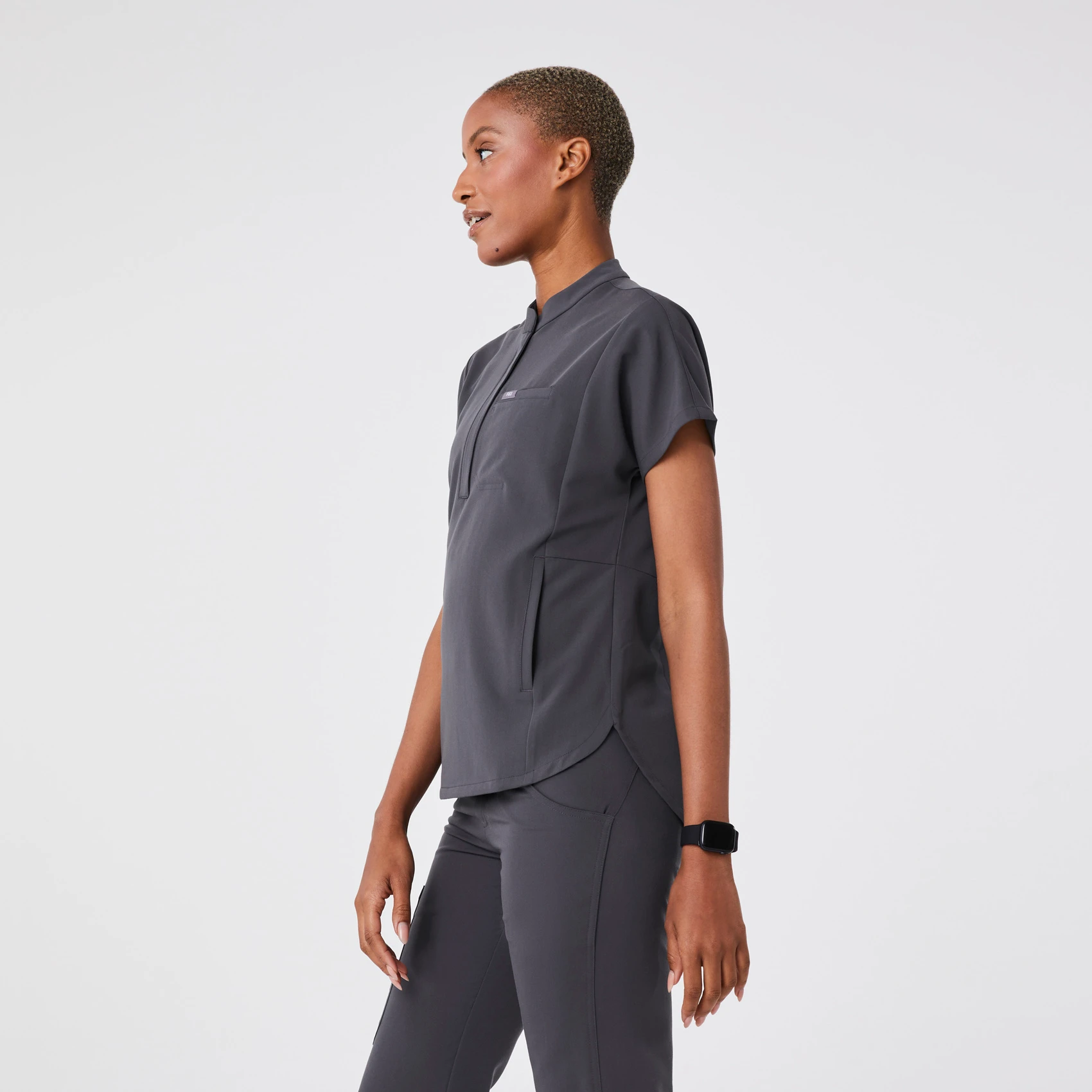 Women's Montex Classic Scrub Top - Charcoal · FIGS