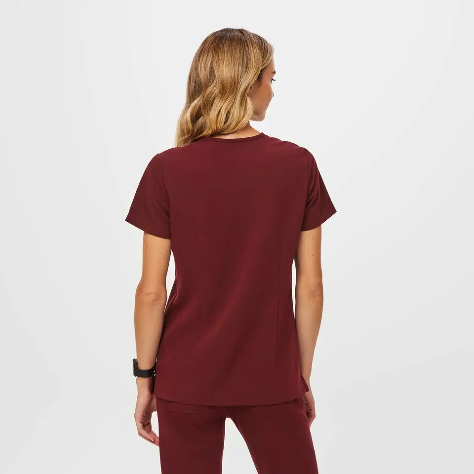 Women's Casma Three-Pocket Scrub Top™ - Burgundy · FIGS