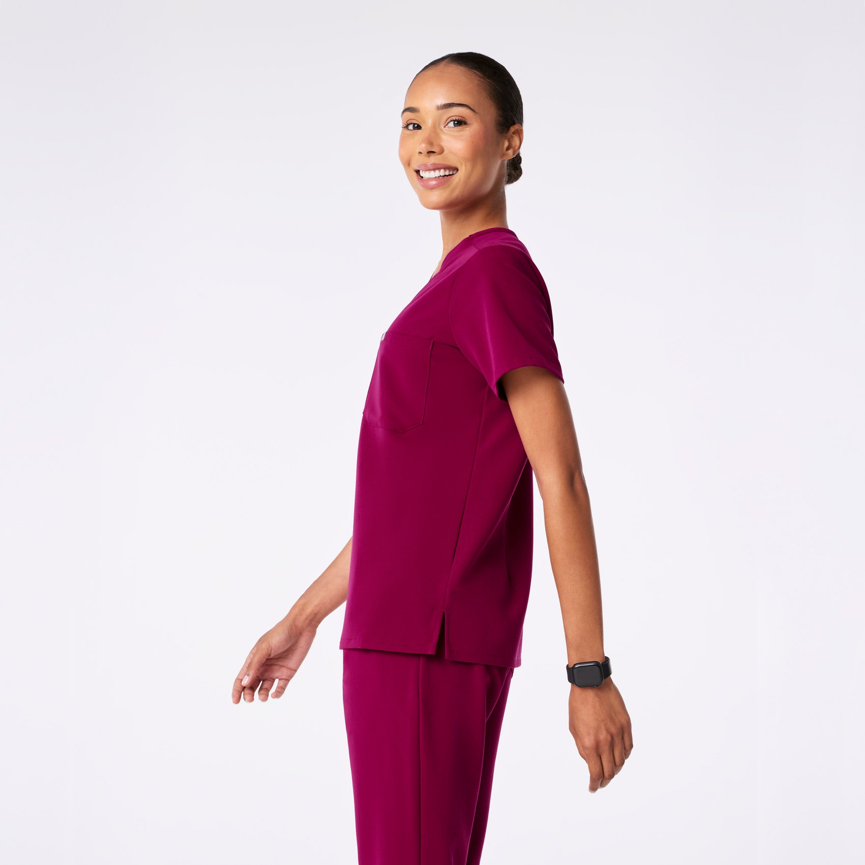 Women's Catarina One-Pocket Scrub Top™ - Dark Magenta · FIGS