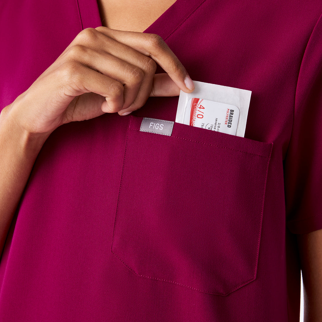 Women's Catarina One-Pocket Scrub Top™ - Dark Magenta · FIGS