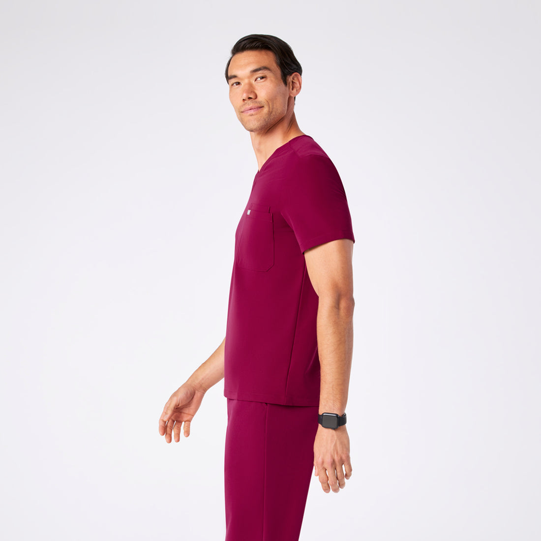 Men's Leon™ Three-Pocket Scrub Top - Dark Magenta · FIGS
