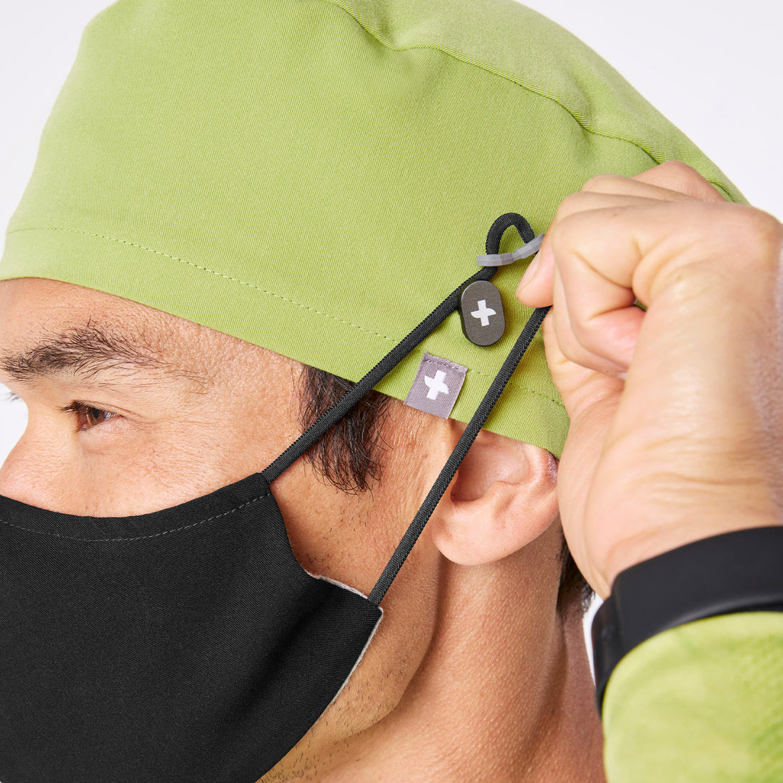 Modern Classic Scrub Cap with Buttonholes - Matcha · FIGS