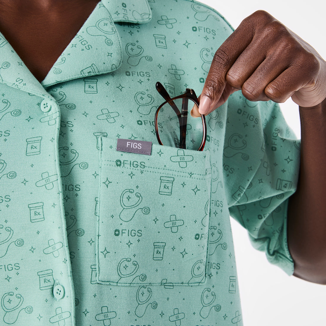 Women's Pajama Top - Seaglass · FIGS