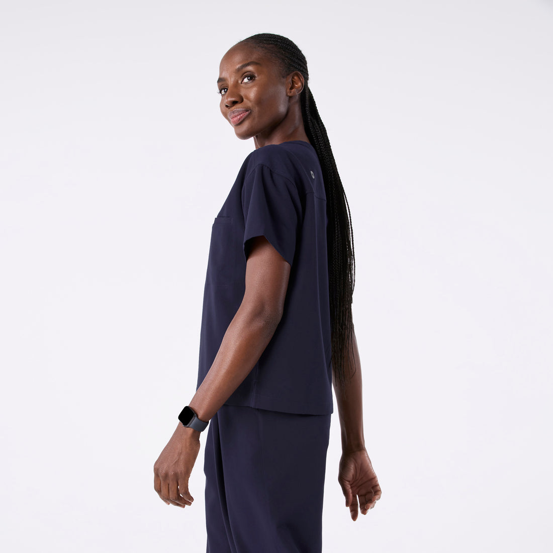 Women’s Cabral Relaxed Crewneck Scrub Top - Navy · FIGS