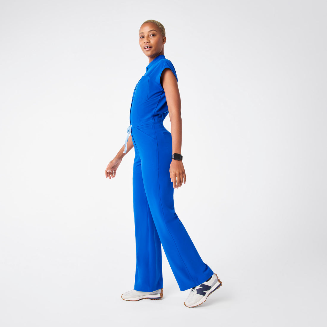 Women’s Rafaela Cargo Wide Leg ScrubJumpsuit™ - Royal Blue · FIGS
