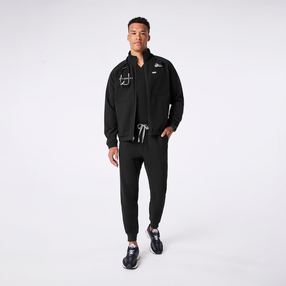 Men’s Cobaki Scrub Jacket - Black · FIGS