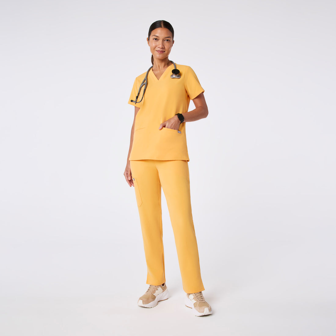 Women's Casma Three-Pocket Scrub Top™ - Dandelion · FIGS