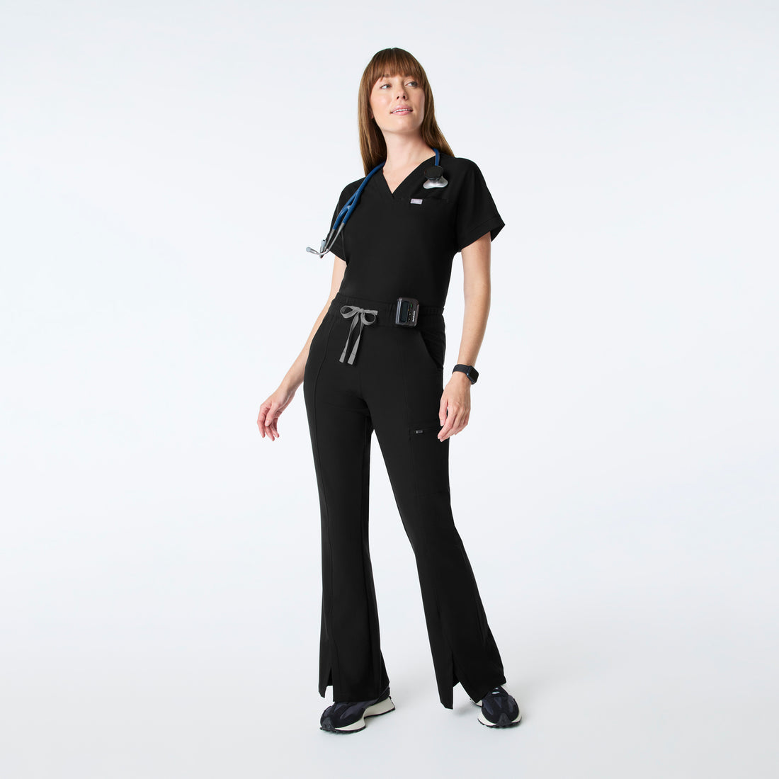 Women’s Montal High-Rise Flare Scrub Pant - Black · FIGS