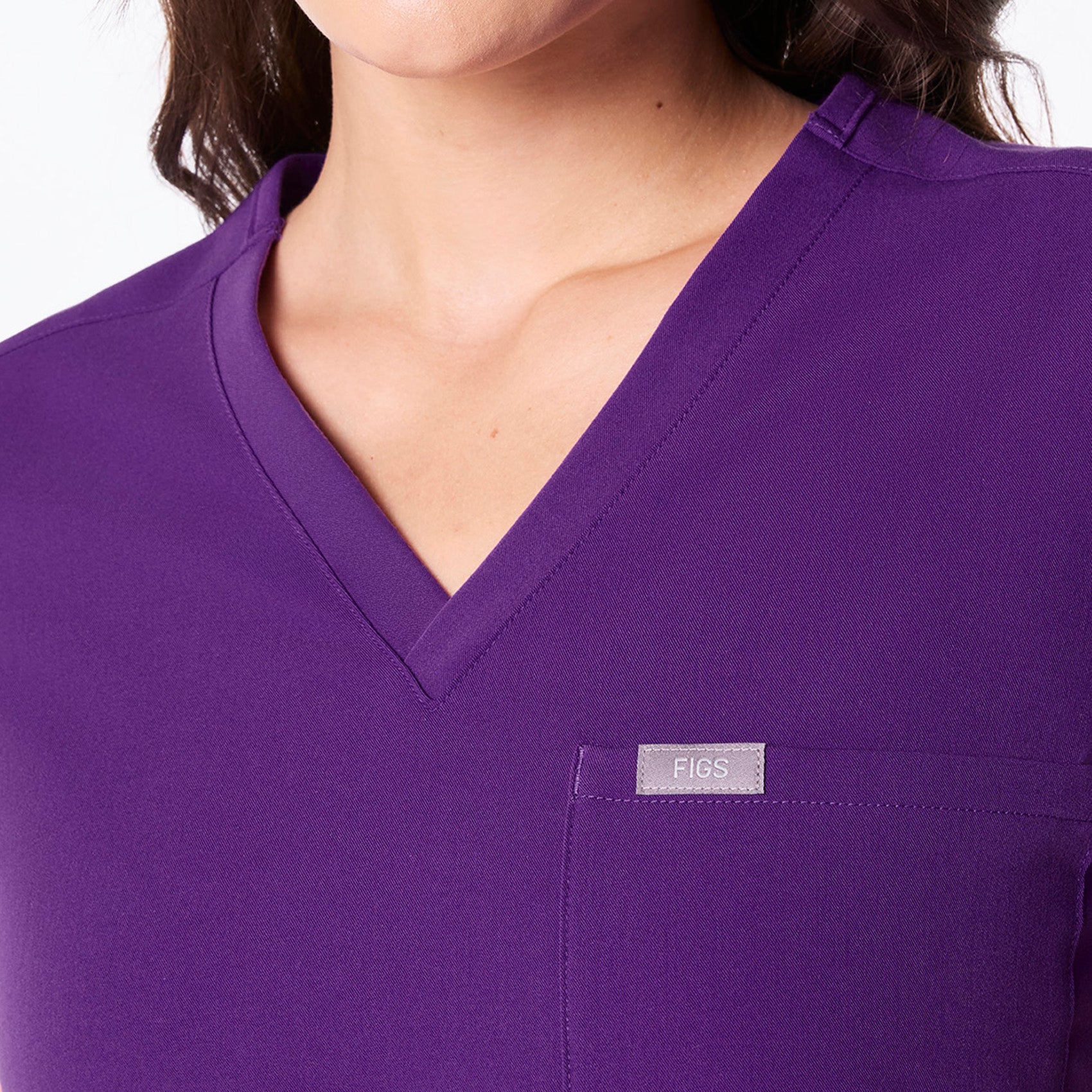 Women's Catarina One-Pocket Scrub Top™ - Digital Grape · FIGS