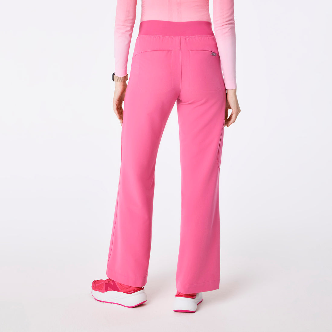 Women’s High Waisted Isabel Wide Leg Scrub Pants - F*ing Pink · FIGS