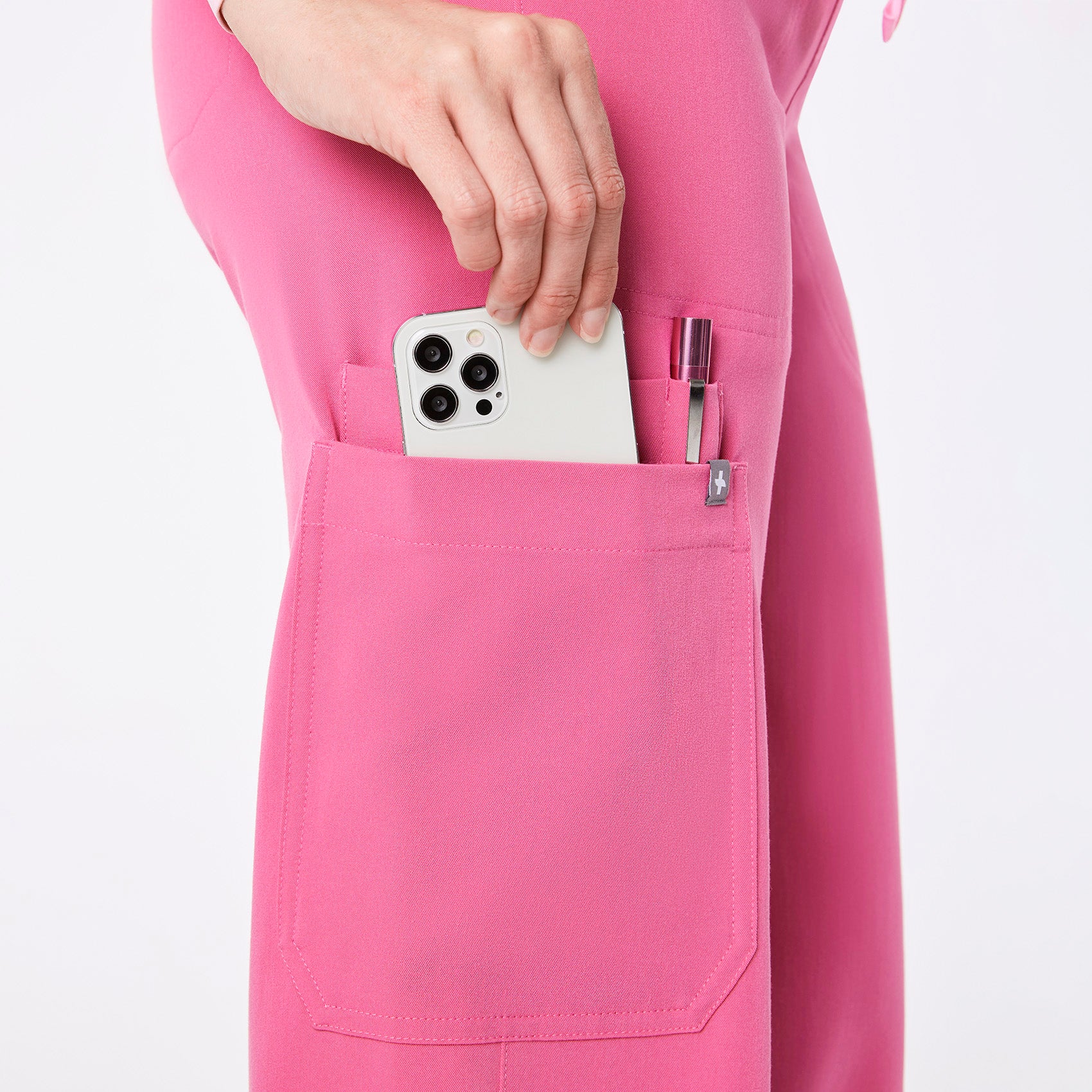 Women’s High Waisted Isabel Wide Leg Scrub Pants - F*ing Pink · FIGS