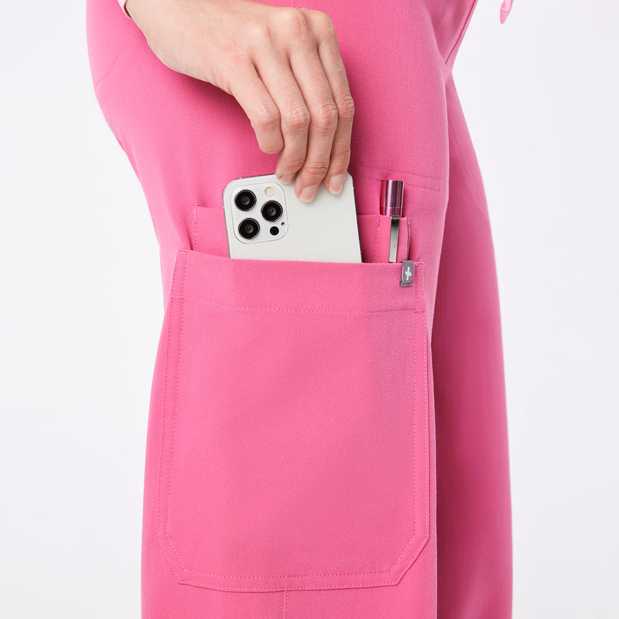 Women’s High Waisted Isabel Wide Leg Scrub Pants - F*ing Pink · FIGS