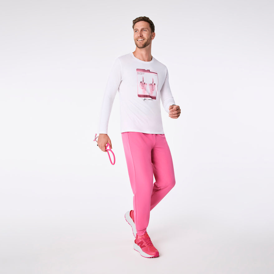Men's F Cancer Supersoft Longsleeve Underscrub - White · FIGS