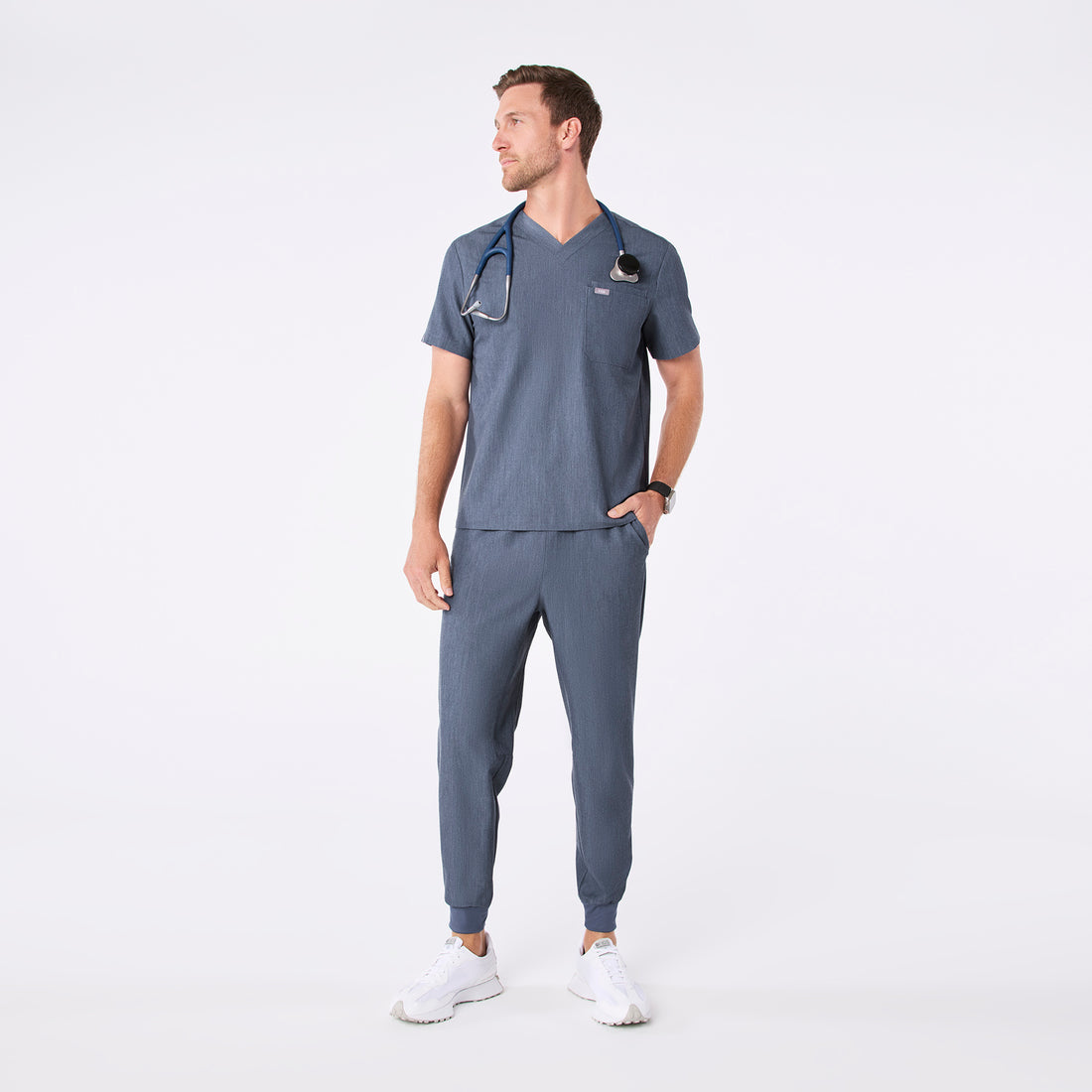 Men's Heather Denim Scrubs · FIGS