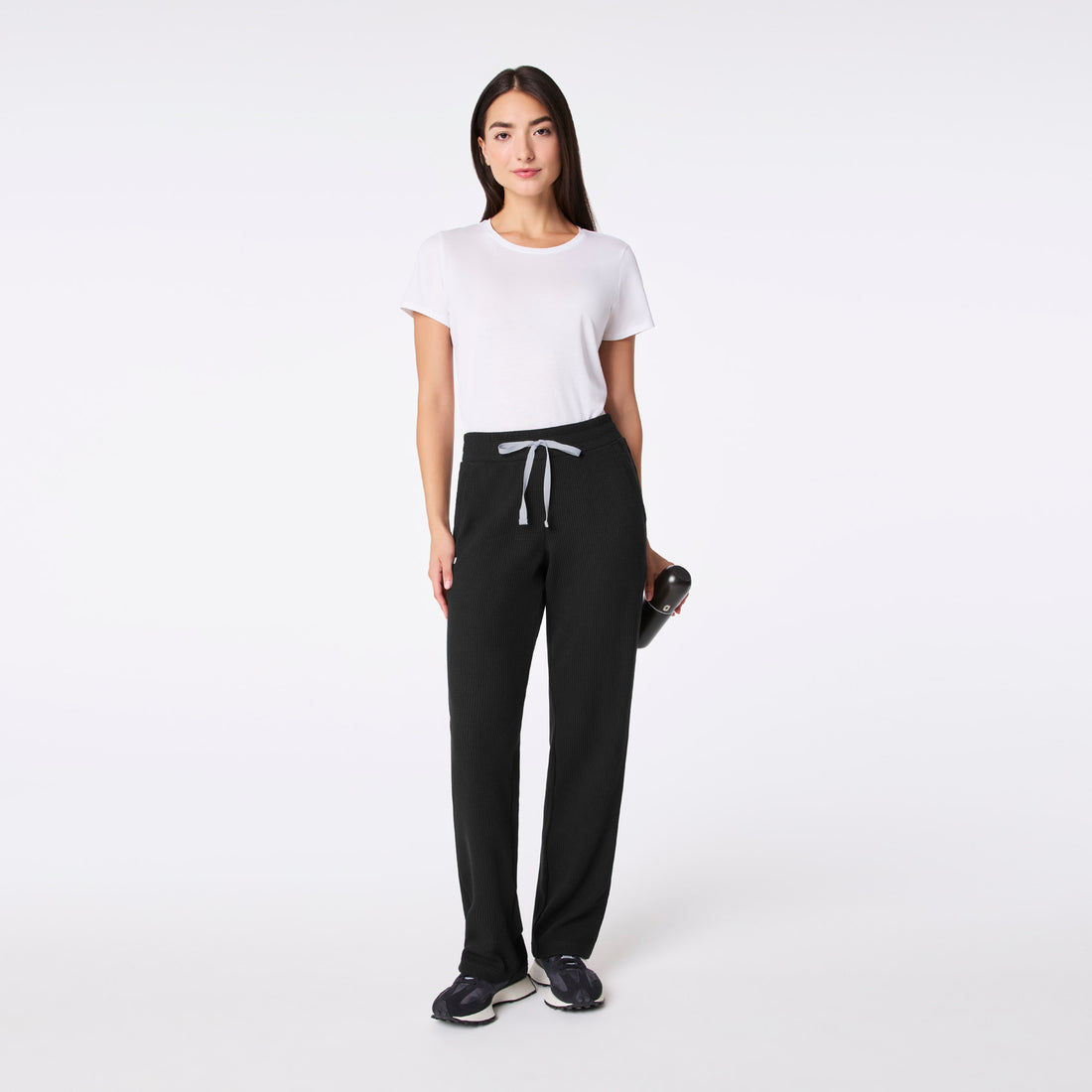 Women’s Off-Shift Waffle Straight Leg Pants™ - Black · FIGS