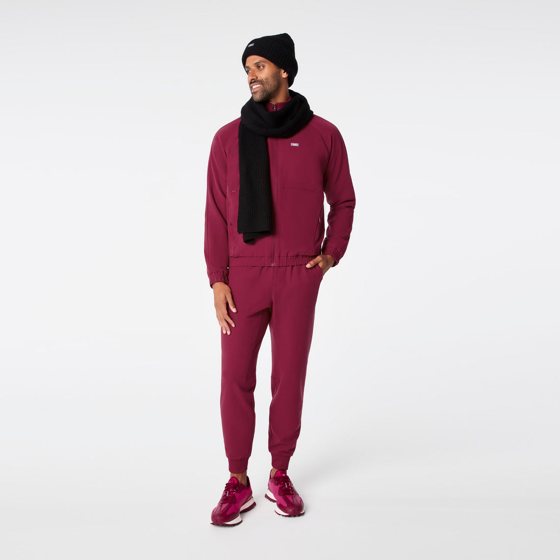 Unisex Waffle Scarf - Black · FIGS