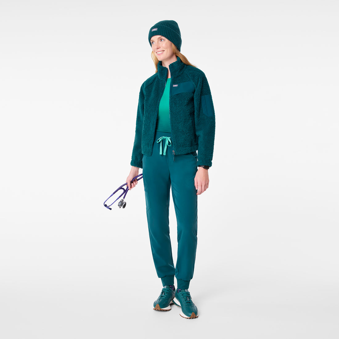 Unisex FIGS Logo Beanie - Caribbean Blue · FIGS