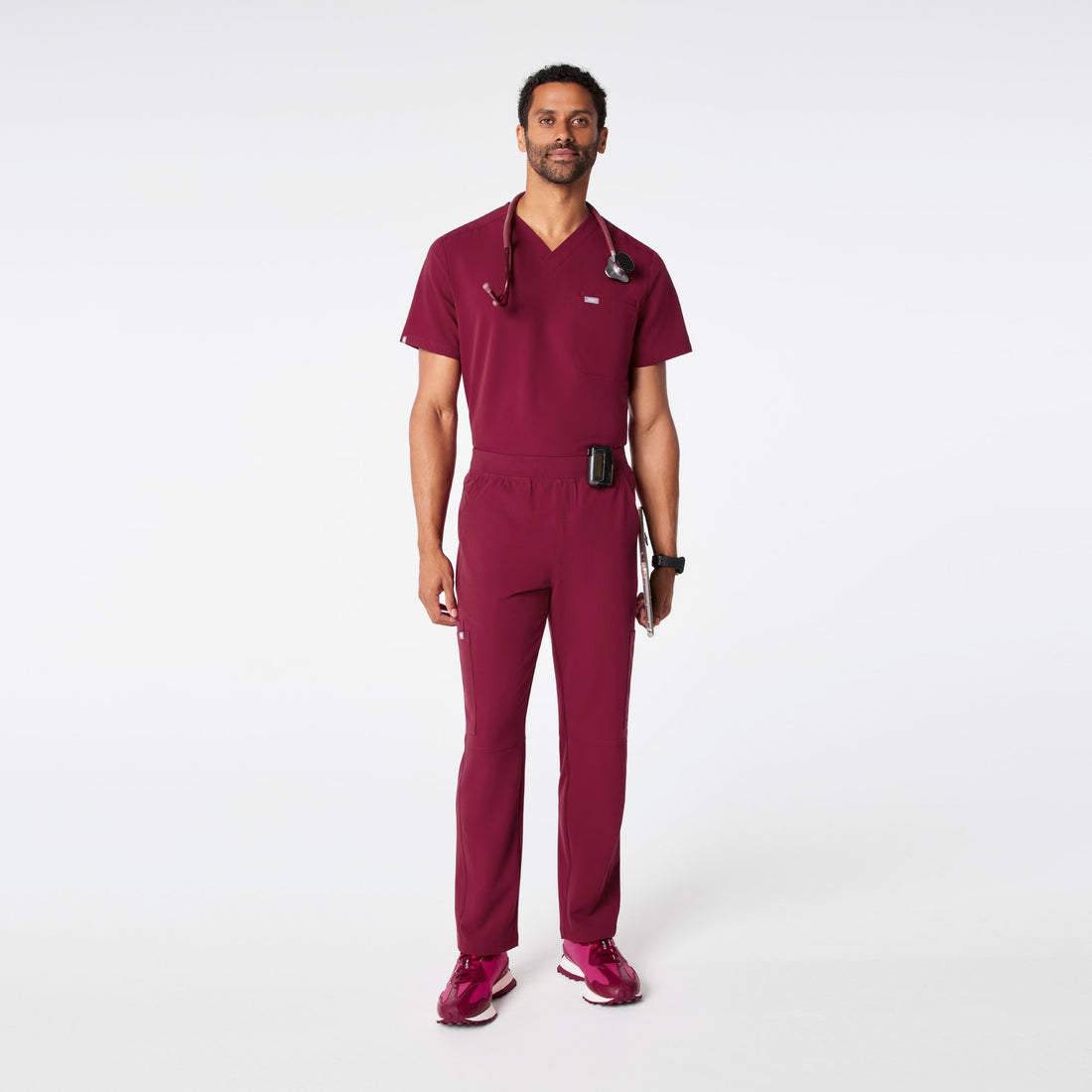 Men's Deep Cranberry Scrubs · FIGS