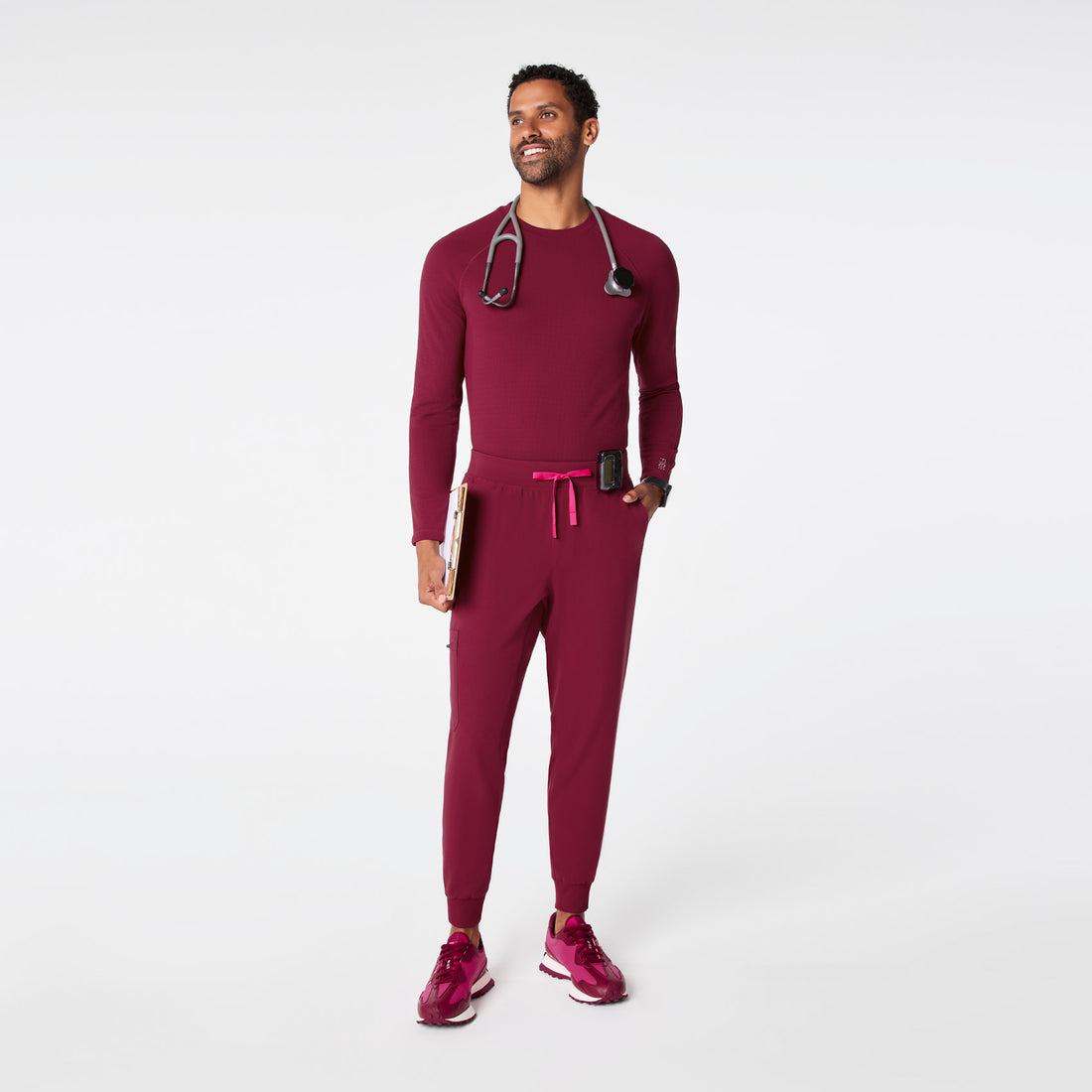 Men's Deep Cranberry Scrubs · FIGS