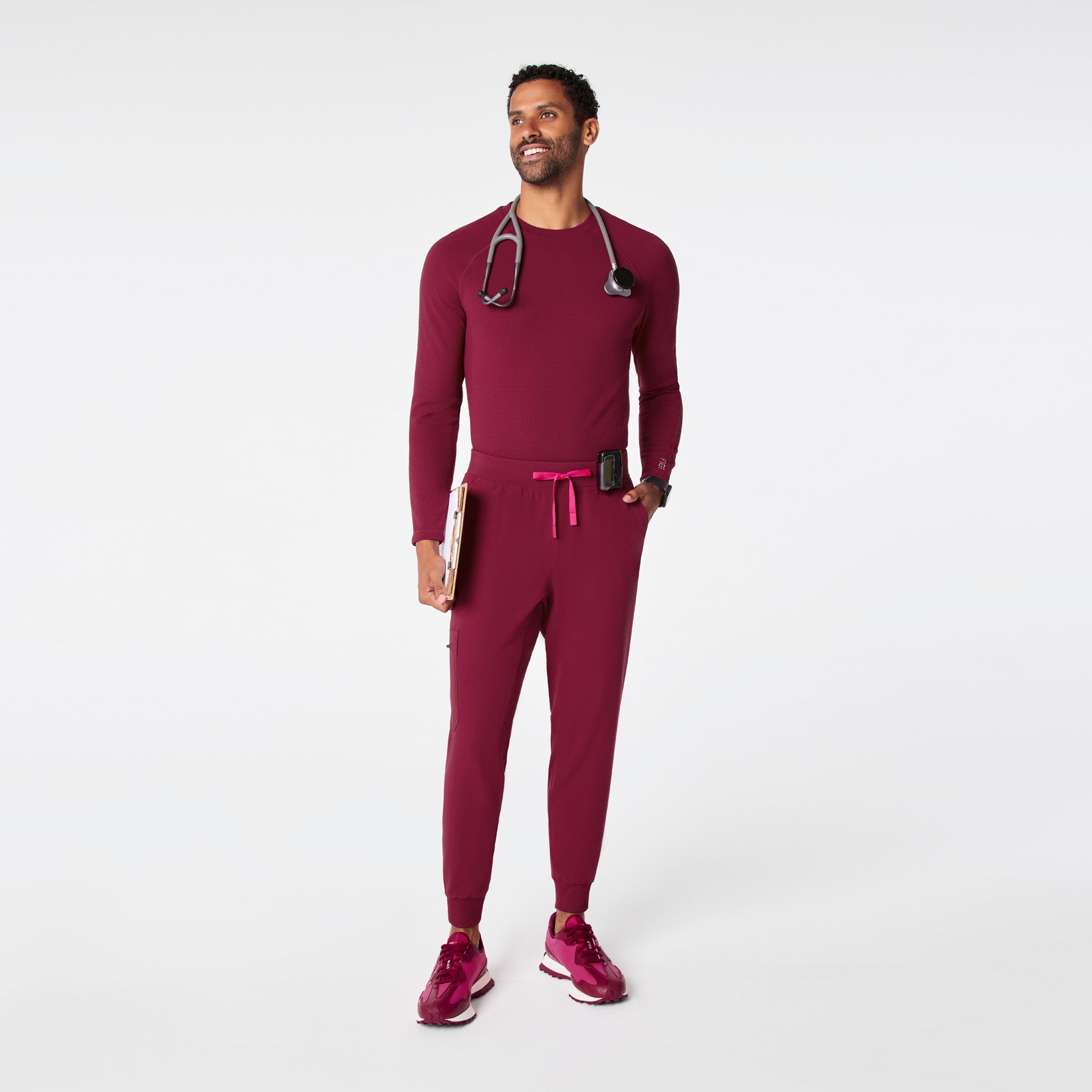 Men's Deep Cranberry Scrubs · FIGS
