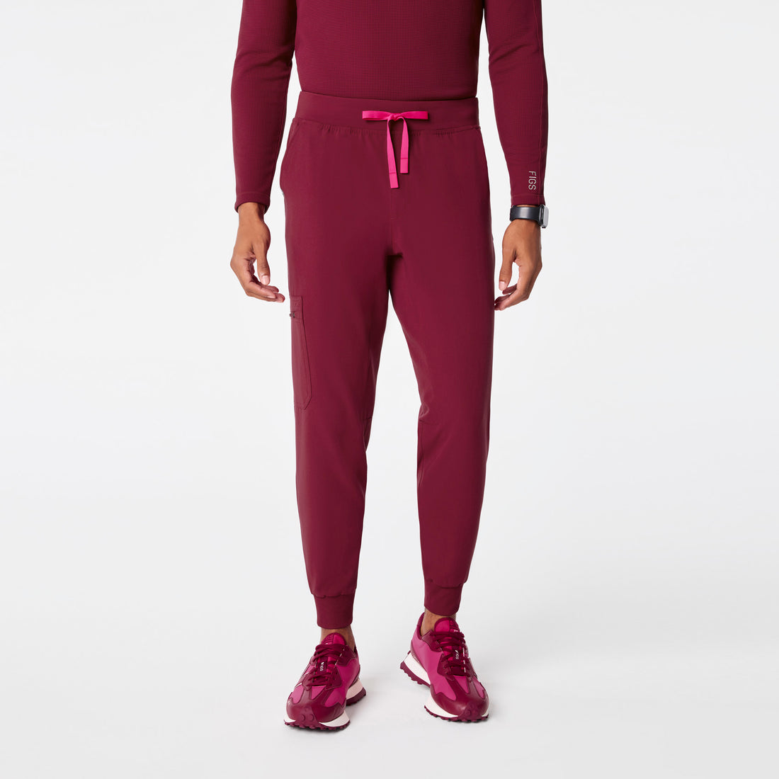 Men's Deep Cranberry Scrubs · FIGS