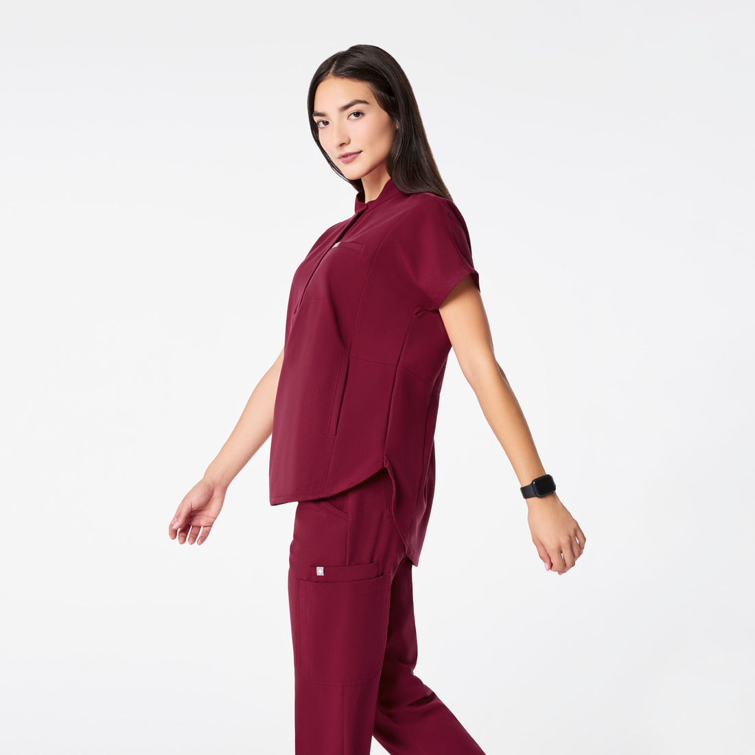 Women's Montex Relaxed Scrub Top - Deep Cranberry · FIGS