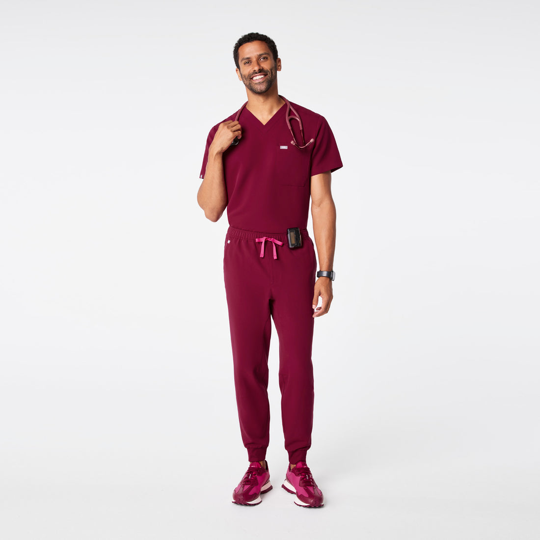 Men's Deep Cranberry Scrubs · FIGS