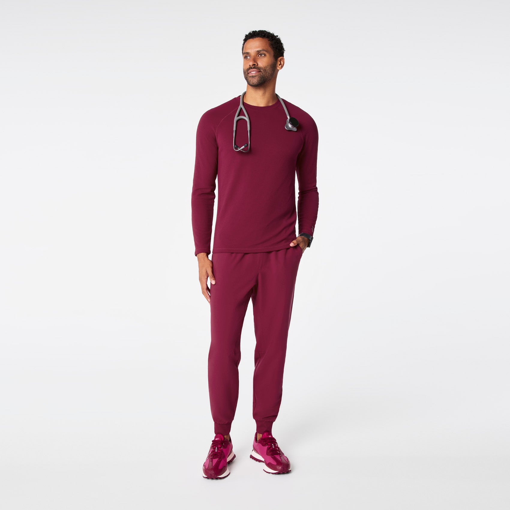 Men's Deep Cranberry Scrubs · FIGS