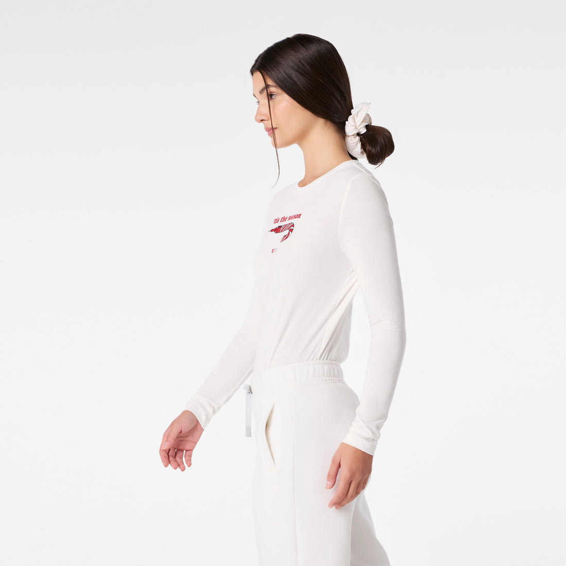 Women's 'Tis The Season Supersoft Longsleeve Underscrub - Off White · FIGS