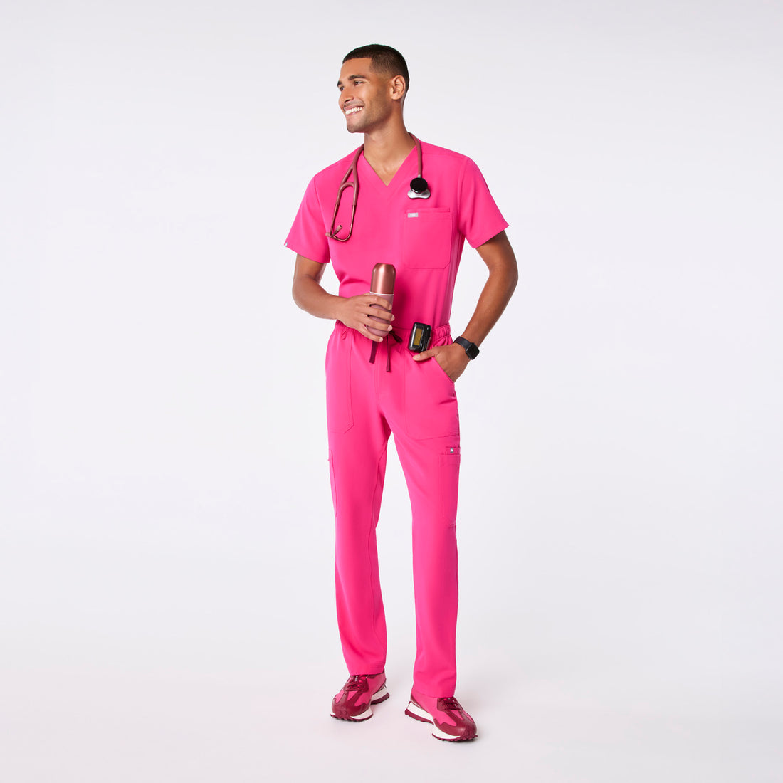 Men's Shocking Pink Scrubs · FIGS